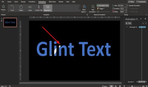 How to make a Glint or Sparkle Text animation in PowerPoint