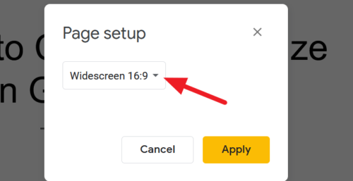 How to change Slide Size in Google Slides
