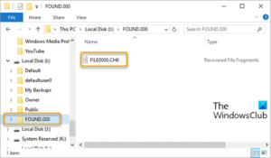 What is FOUND.000 folder? How to recover .CHK files from it?