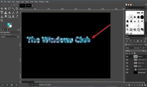 How to add Neon Glow effect Text in GIMP