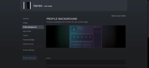 How to change Steam profile background