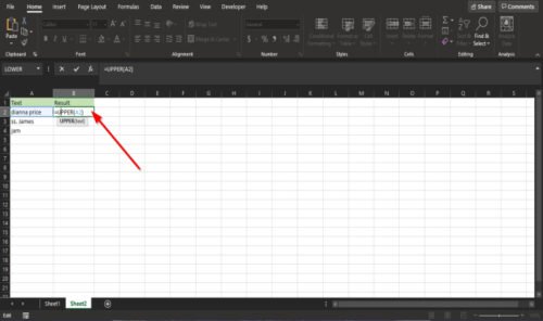 How to use the Lower and Upper function in Excel