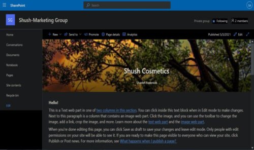 How to create a Page in SharePoint