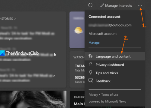 Change News and Interests Feed Language in Windows 11/10