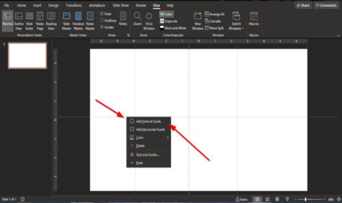 How to add Guides in PowerPoint
