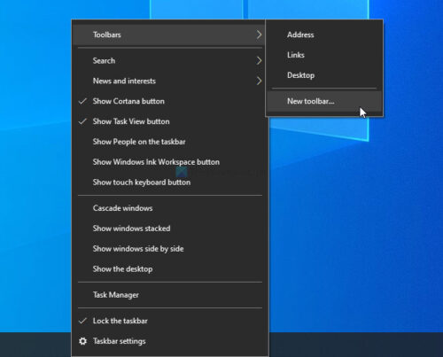 How to add Troubleshooters toolbar in Windows Taskbar