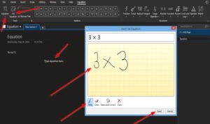 How to insert Equations and Symbols in OneNote