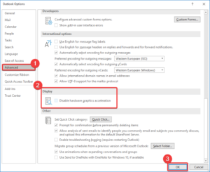 Body of Emails or Text is missing in Outlook