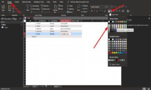 How change Gridline Style and Background Color in Access
