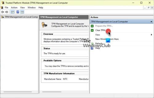 How to Update and Clear TPM security processor firmware