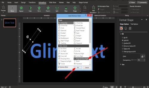 How to make a Glint or Sparkle Text animation in PowerPoint