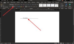 How to type Text over a Line in Word without moving it
