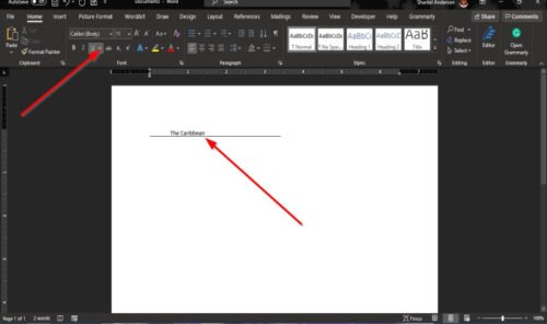 How to type Text over a Line in Word without moving it