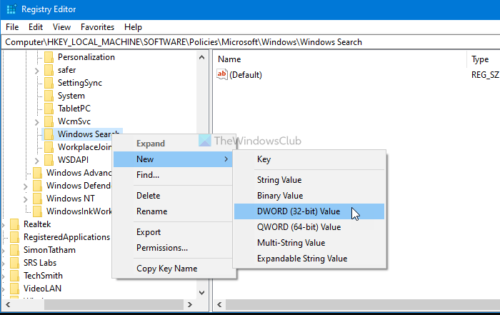 How to disable Advanced Search Indexing Options in Windows 11