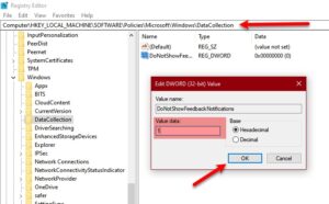 How to enable or disable Feedback Notification in Windows 11