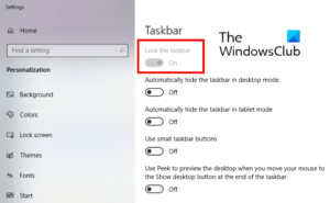 How to disable Lock the Taskbar option in Windows Settings