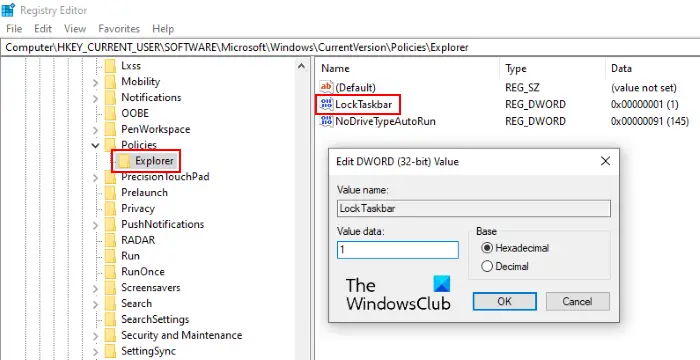 How to disable Lock the Taskbar option in Windows Settings How to disable Lock the Taskbar option in Windows Settings