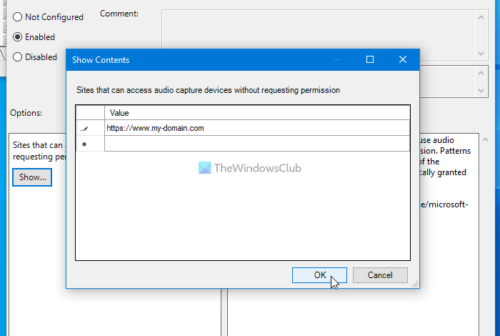 Enable or disable Audio, Video, and Screen Capture in Edge