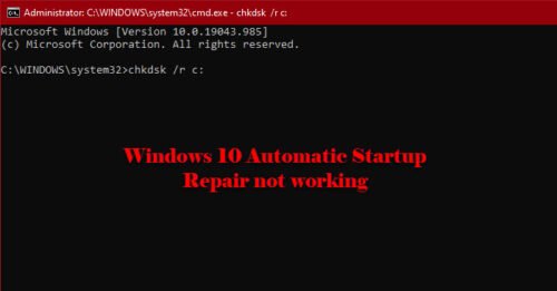 Automatic Startup Repair not working in Windows 11