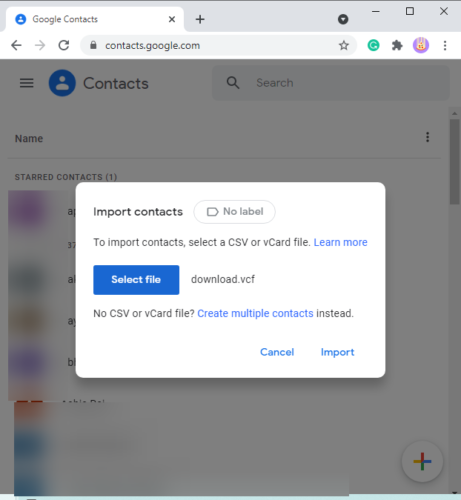 How to view VCF file in Windows 11 PC