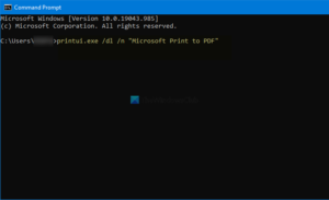 How to show or hide Microsoft Print to PDF printer in Windows 11