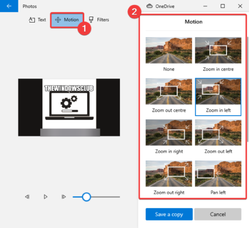 Add 3D Effects and Animated Text in Photos app of Windows 11/10