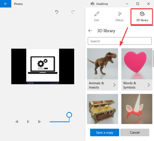 Add 3D Effects and Animated Text in Photos app of Windows 11/10