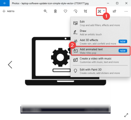 Add 3D Effects and Animated Text in Photos app of Windows 11/10