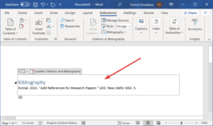 How to add Citations & References in Word