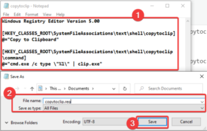 Copy file content to Clipboard using Right-click Context Menu