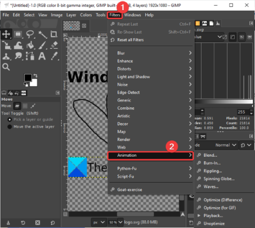 How to create a transparent GIF with GIMP in Windows 11/10