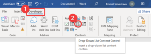 How to create a Drop-down List in Word