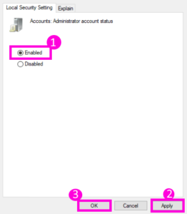 Administrator Account has been disabled on Windows 11