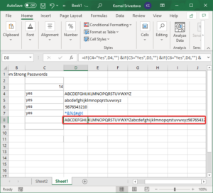 How to generate a Random Strong Password in Excel