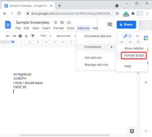 How to write a Screenplay in Google Docs