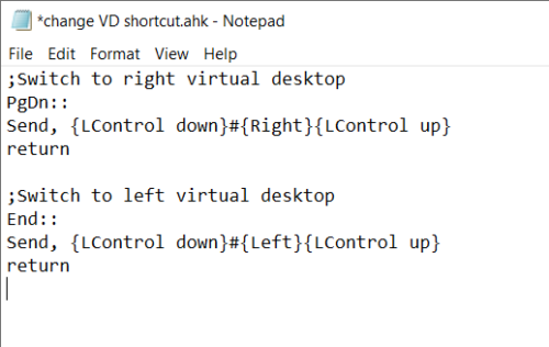 Change shortcut to switch between Virtual Desktops in Windows 11
