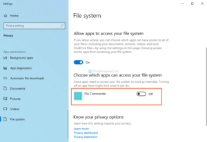 How to prevent or allow App access to File System in Windows 11