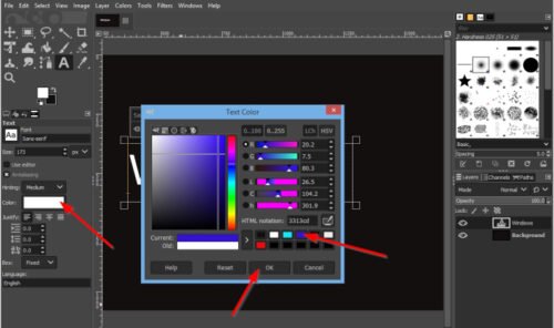 How to add text in GIMP in Windows PC