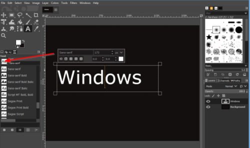 How to add text in GIMP in Windows PC