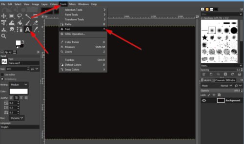 How to add text in GIMP in Windows PC