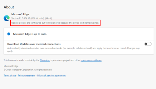 Update Policies Are Configured But Will Be Ignored Microsoft Edge