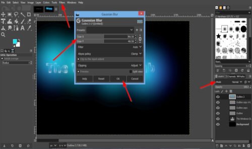 How to add Neon Glow effect Text in GIMP