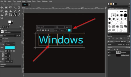 How to add text in GIMP in Windows PC