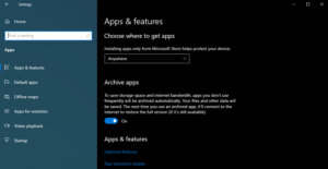 How to Enable or Disable Archive apps feature in Windows 11