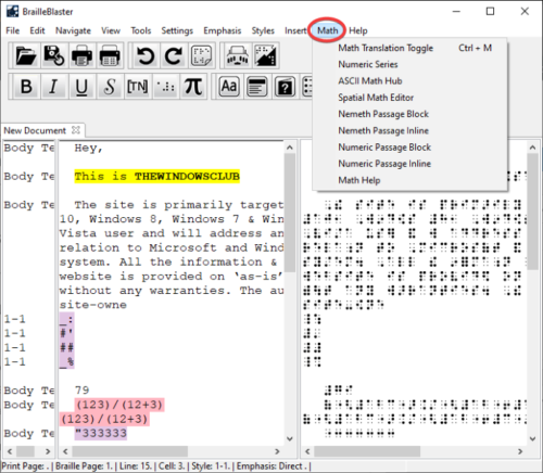 How to translate Text to Braille in Windows 11