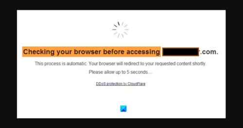 Browser stuck at Checking Your Browser Before Accessing message