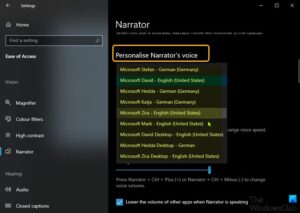 How to configure Narrator settings on Windows 11/10 computer