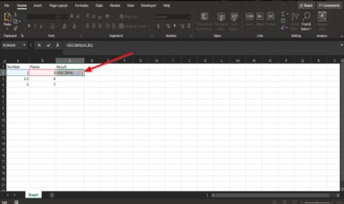How to use DEC2Bin in Excel to convert decimal number to binary