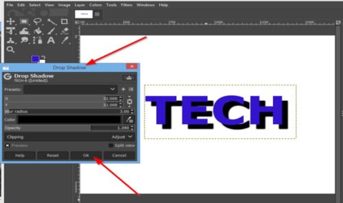 How to add Shadow to Text or Image in GIMP
