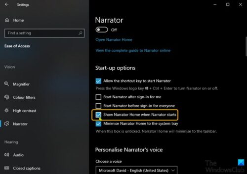 How to configure Narrator settings on Windows 11/10 computer